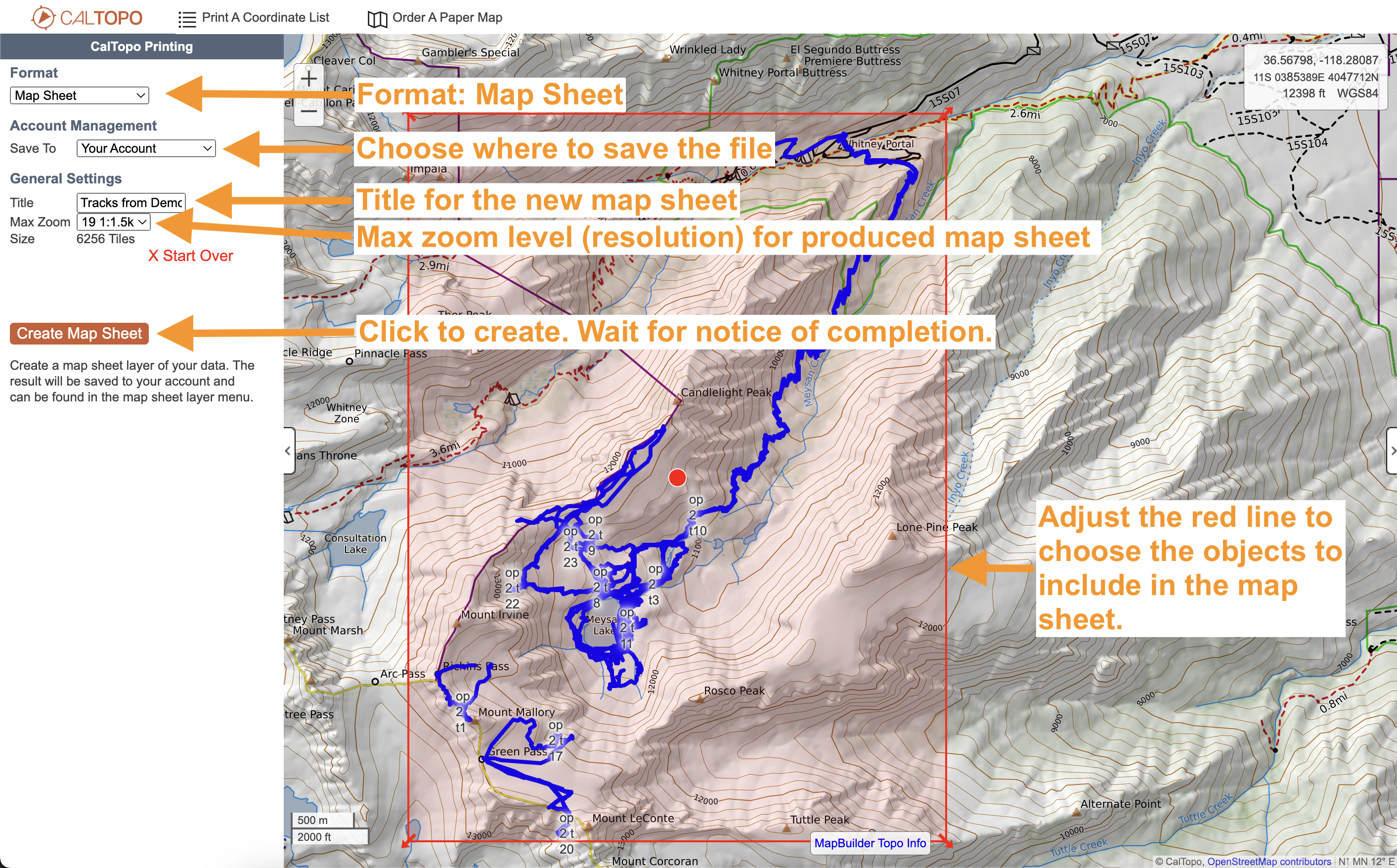 Print to Map Sheet | CalTopo Training