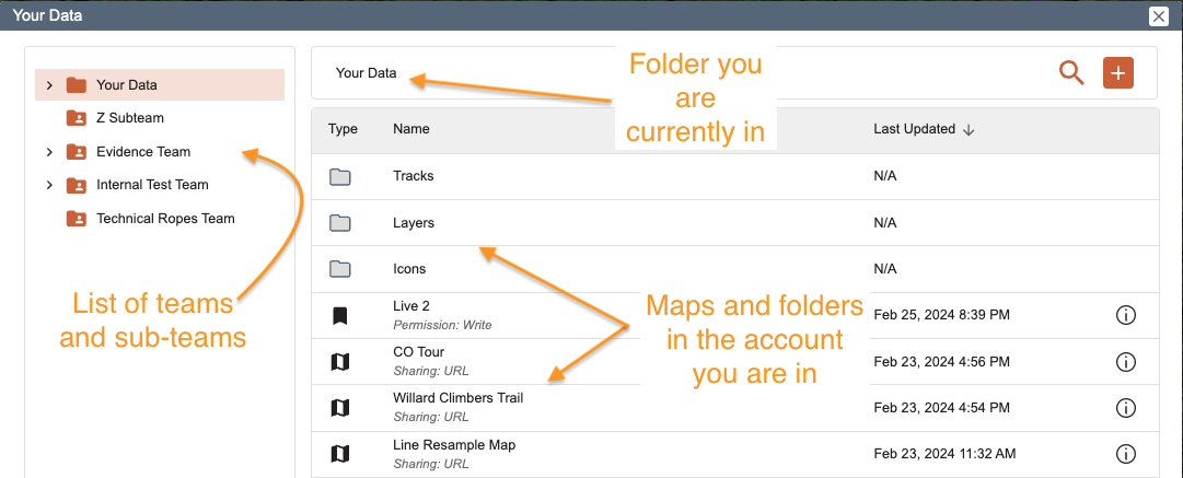 Team Maps and Tracks | CalTopo Training