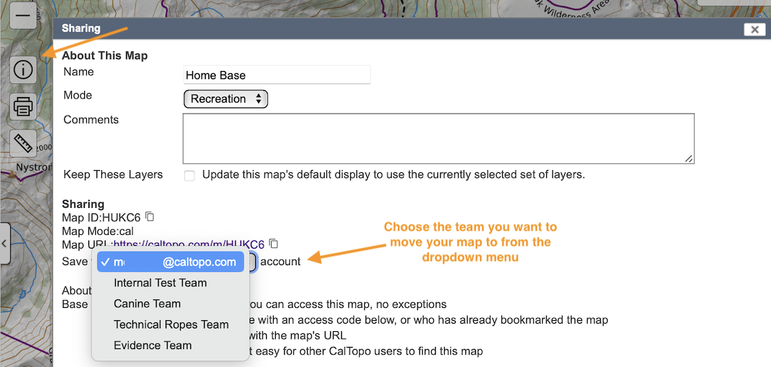 Team Maps and Tracks | CalTopo Training